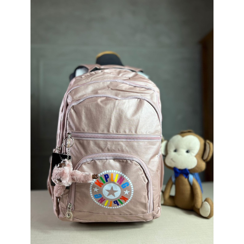 Mochila escolar kipling metalizada grande ótimo acabamento importado impermeável porta notebook ...