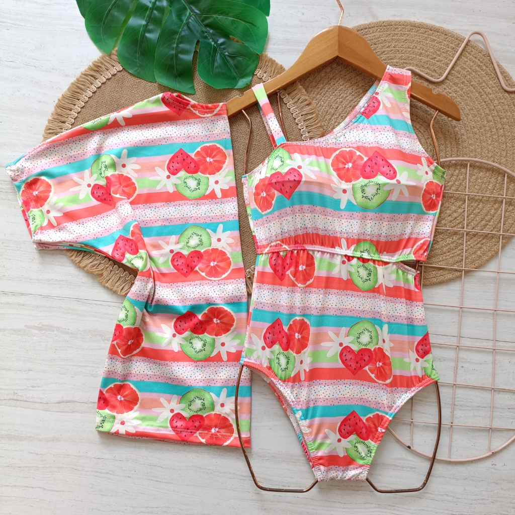 Maiô Kimono Moda Praia Saida de Praia Infantil Menina Mini Diva ...