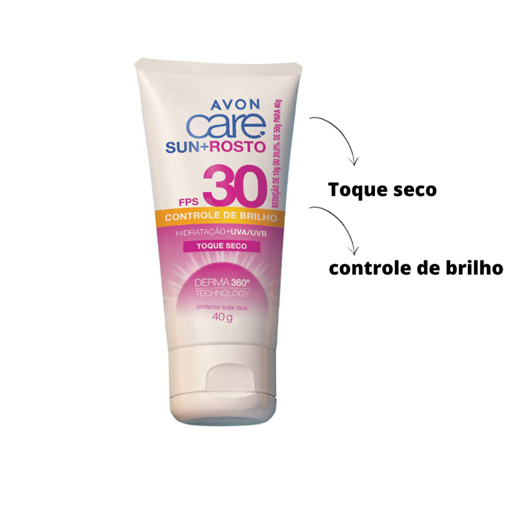 Protetor Solar facial Avon Care Rosto Controle de Brilho Toque seco FPS 30 40g | Shopee Brasil