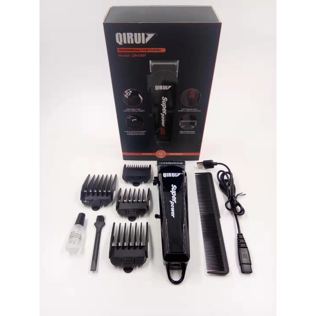 Máquina de cortar cabelo Super Power Qirui ISO-9001 Visor de Bateria Qr-D07 | Shopee Brasil
