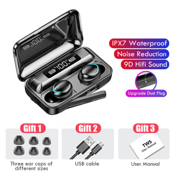 Fone De Ouvido Sem Fio F9-5 Display Led Toque Tws 5.0 Fone Bluetooth ...