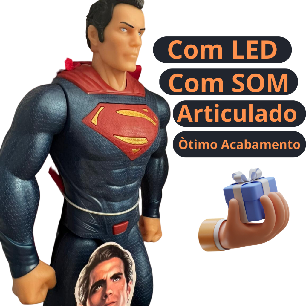 Boneco Super Homem Superman Brinquedo 30Cm Qualidade Coleção | Shopee ...