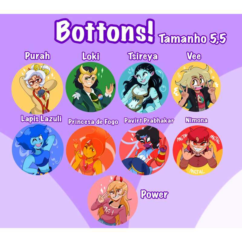 Bottons The legend of Zelda, Loki, Avatar, The Owl House, Steven ...