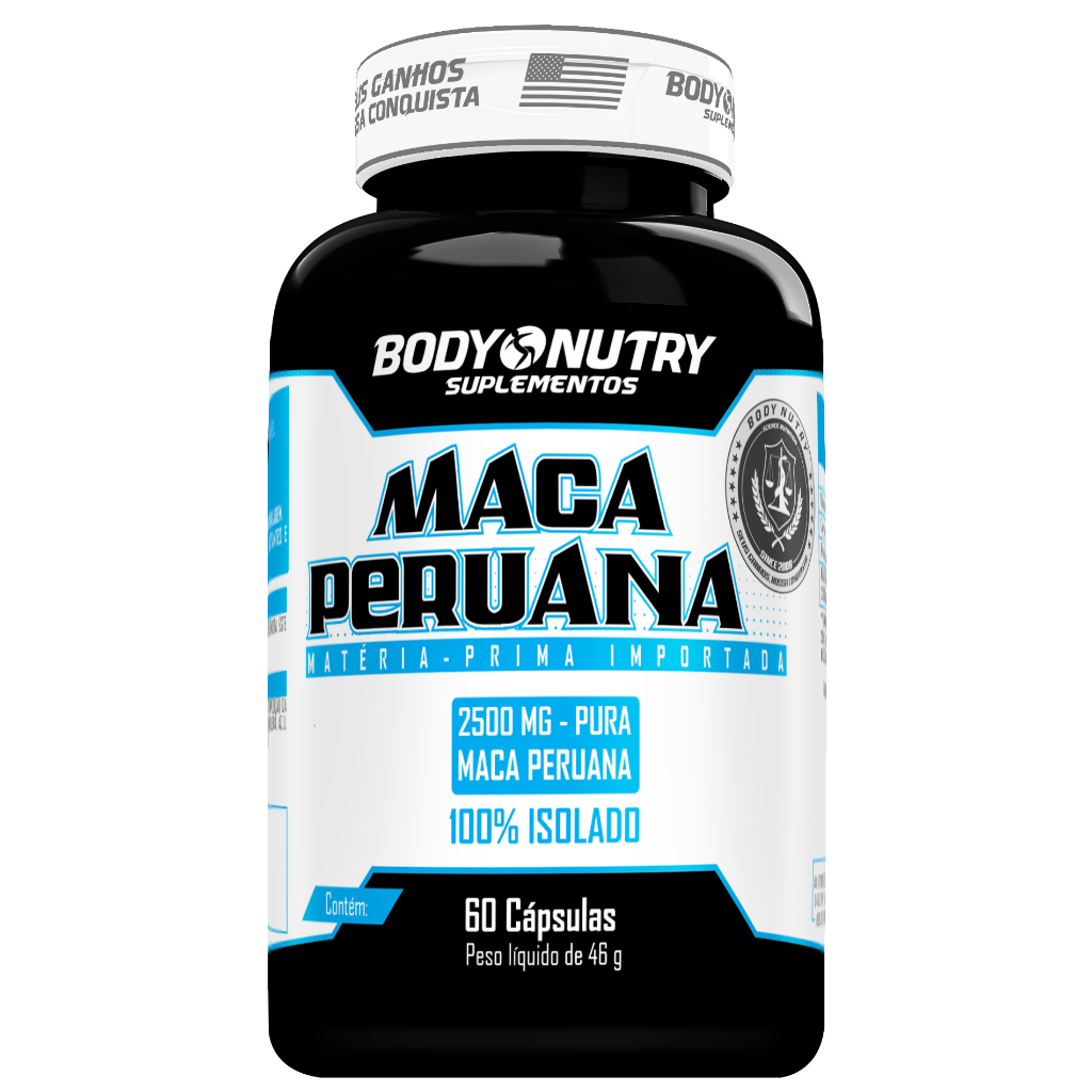Maca Peruana Premium 2500mg Body Nutry 100% Isolado, Maca Peruana Pura ...