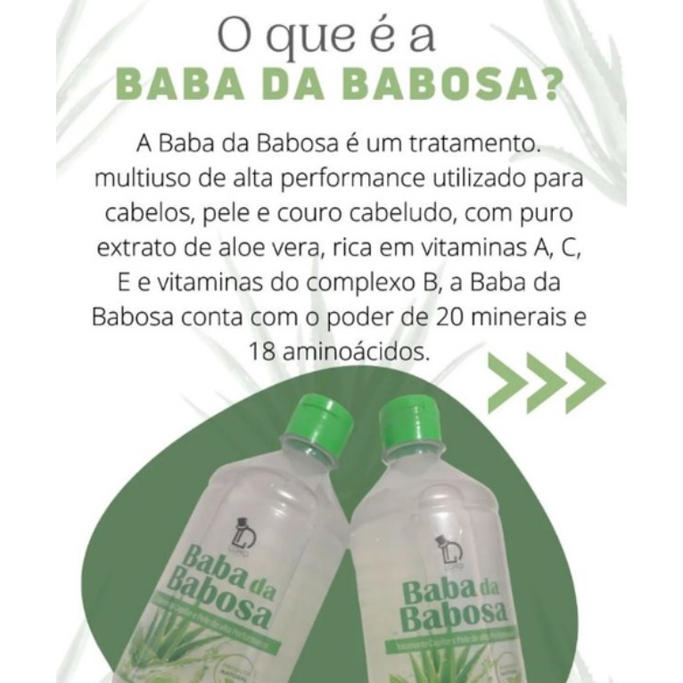 Baba da Babosa (Aloe Vera) Alta Performance 500ml Tratamento Cabelos e ...