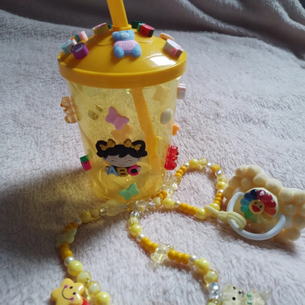 Kit copo e chupeta erê ere com cordão amarelo - presente umbanda ...