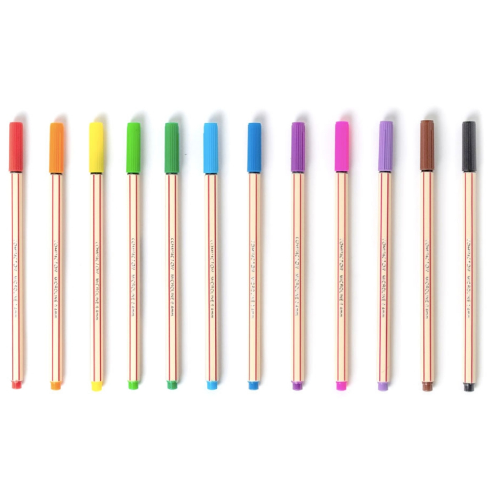 Caneta Fine Pen Microline Cores 0.4mm - Compactor | Shopee Brasil