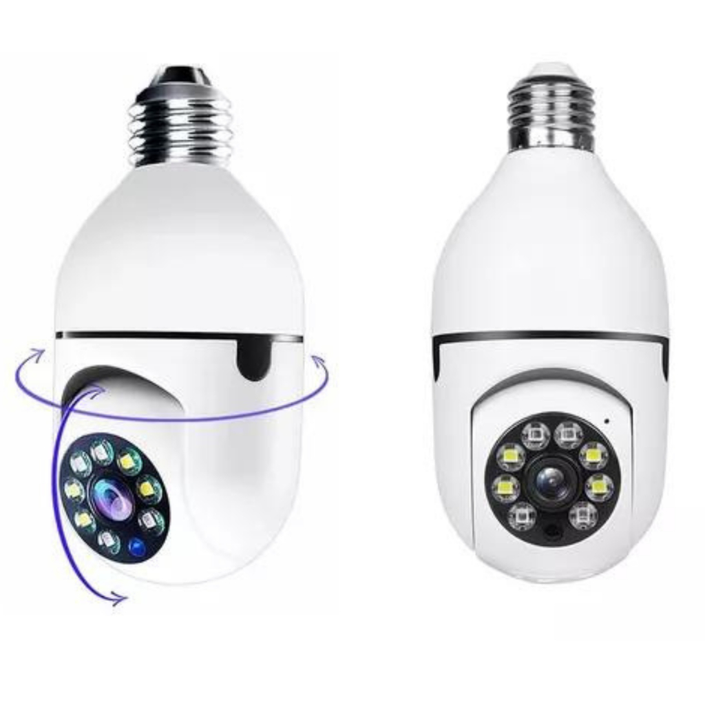 Câmera de segurança ip wifi sem fio 360 com encaixe lampaça bocal ...