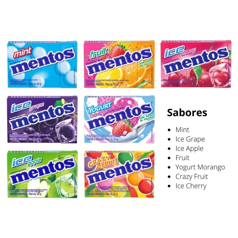 Bala Mentos Slim Box Sabores | Shopee Brasil
