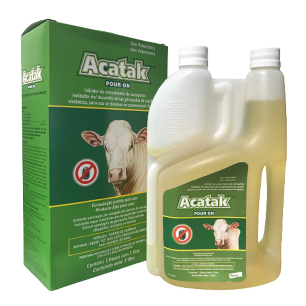 Acatak Pour On 1 Litro Elanco- Gado Limpo de Carrapato | Shopee Brasil