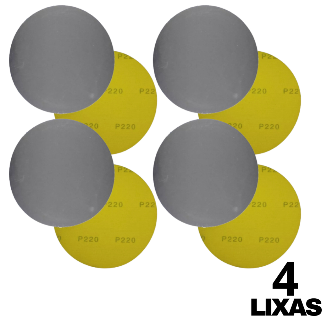 Kit 4 Lixas Brilho Seco 180mm 7 Polegadas Para Polir Mármore Granito ...