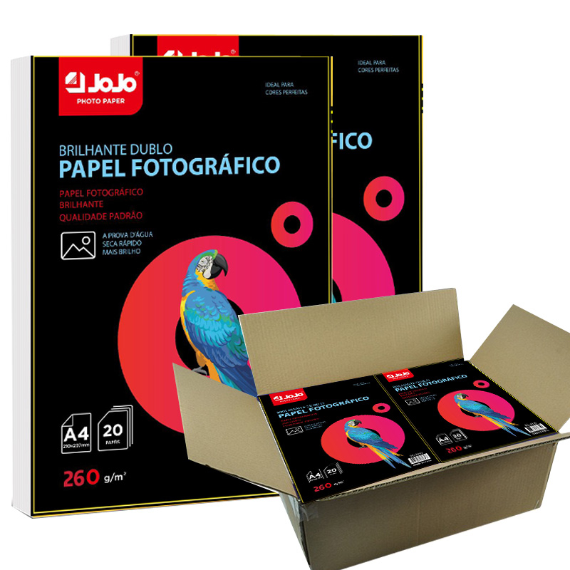 100 Folhas Papel Fotográfico A4 260g Dupla Face Glossy Prova D'água p/ Jato de Tinta para Jato ...