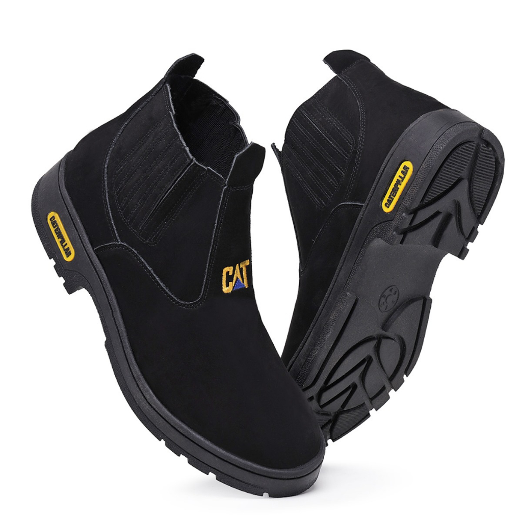 Botina Para Trabalho Caterpillar Cat em Couro Legitimo Preto Masculino ...