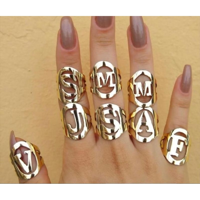 Anel de moeda antiga Letra J | Shopee Brasil