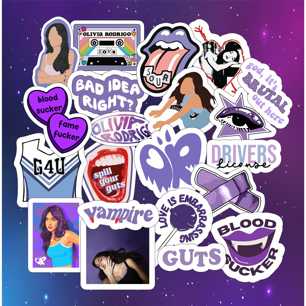 Pack Sticker Olivia Rodrigo - Guts&Sour - Adesivos - 20unds | Shopee Brasil