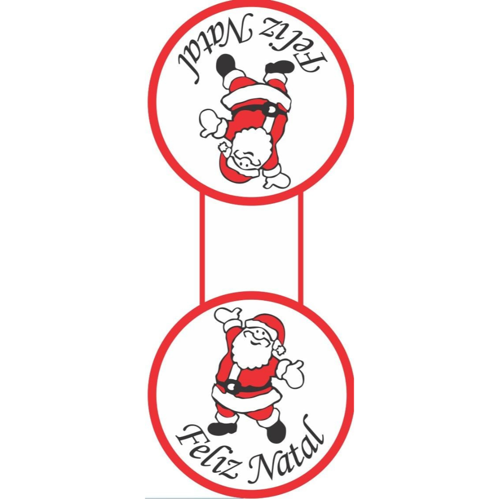 Etiquetas adesivas Lacre para sacos e sacolas Feliz Natal Tamanho ...