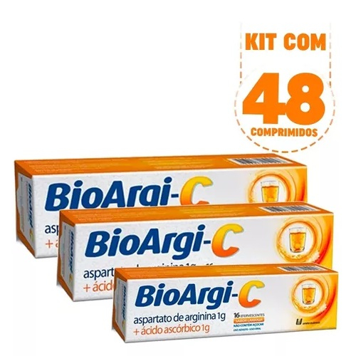 Bio Argi Vitamina C 1grama com Arginina 1g 3x16 comprimidos ...