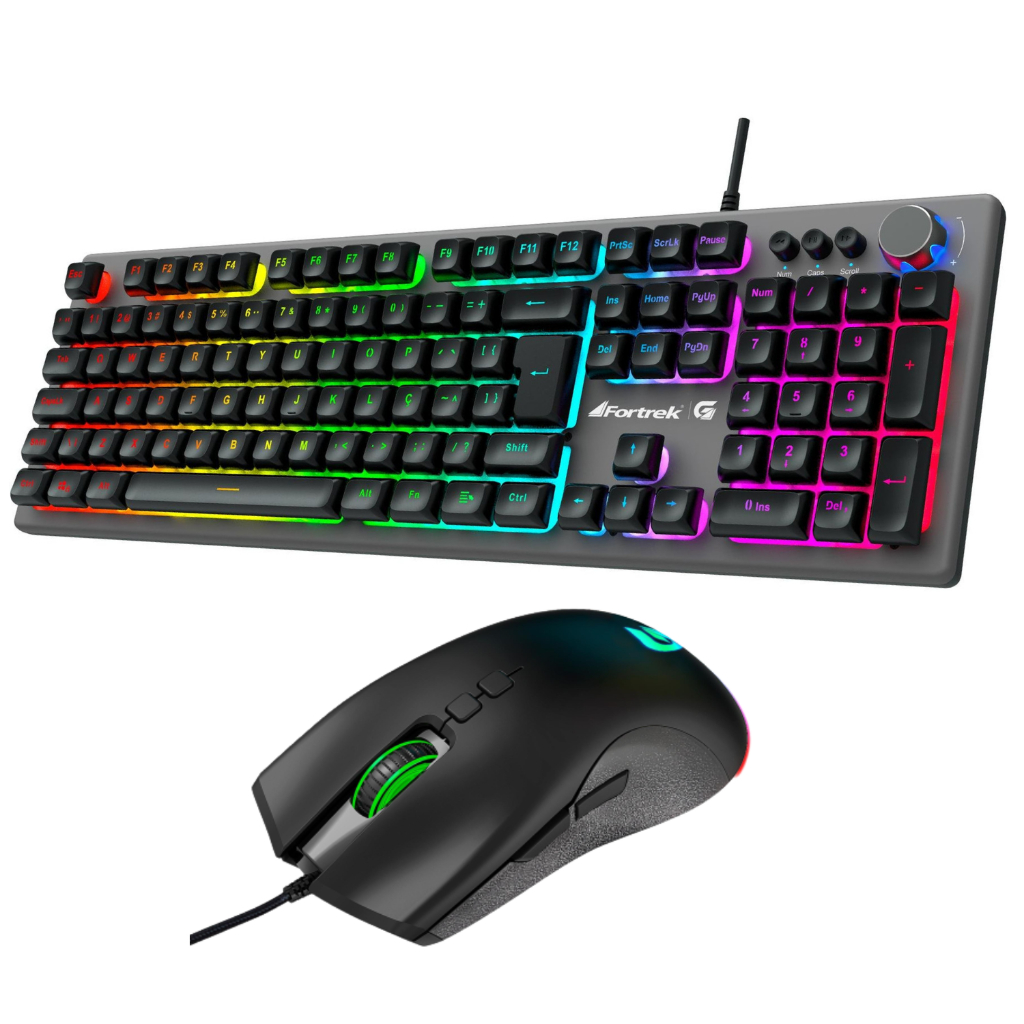 Kit Gamer Profissional Fortrek Teclado Holt + Mouse Blackfire RGB ...