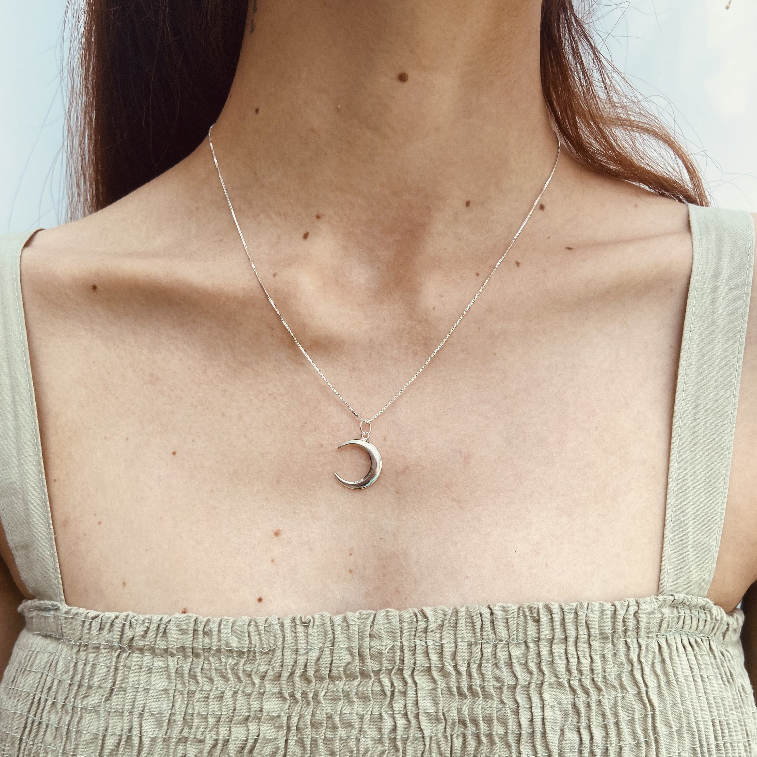 Colar Lua De Prata 925 Legítima | Shopee Brasil