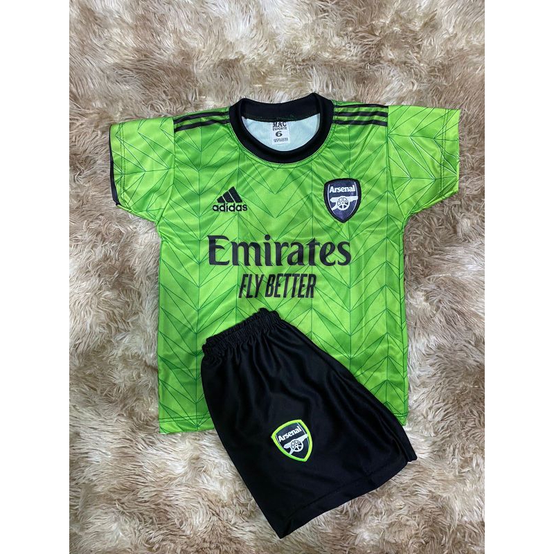 uniforme infantil conjunto time de Futebol Arsenal Verde | Shopee Brasil