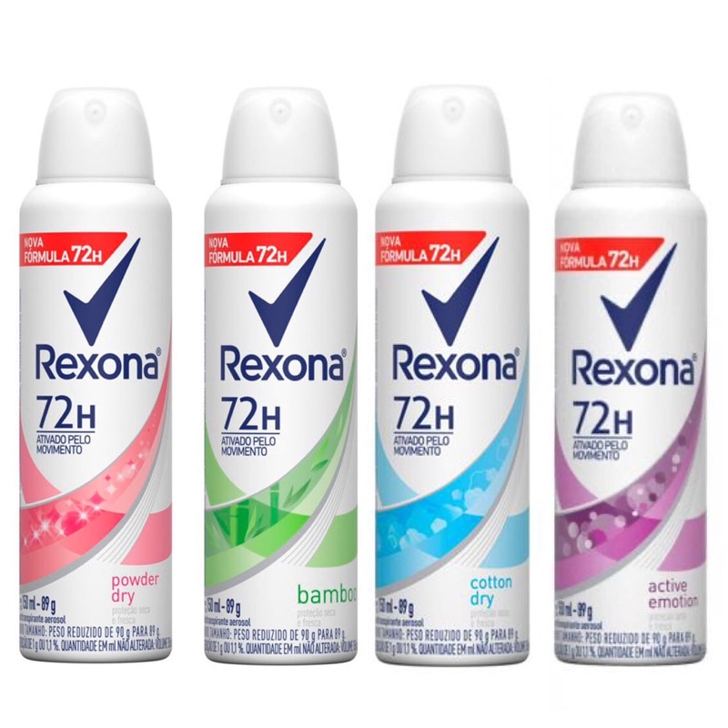 kit 3 Desodorante Antitranspirante Aerosol Feminino Rexona 150 ml ...