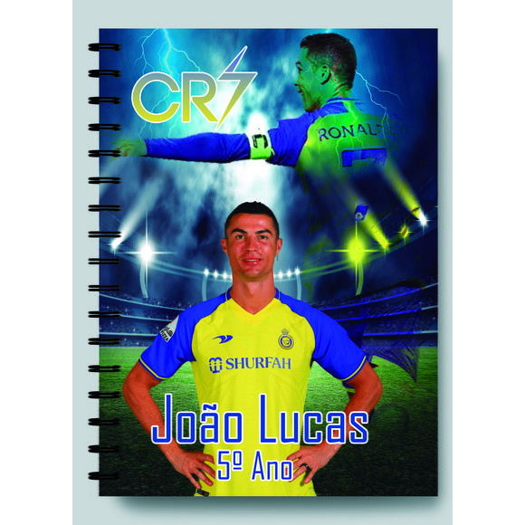 Caderno Espiral Personalizado - Cristiano Ronaldo Al-nassr | Shopee Brasil