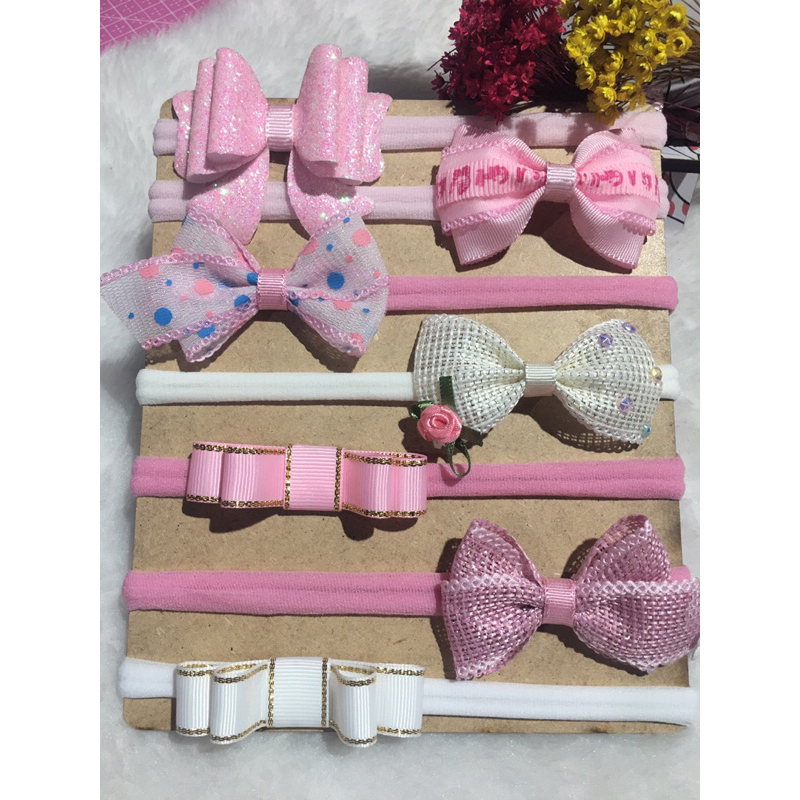 Laços Infantil Kit com 7 Lacinhos na Cor Rosa Bebê | Shopee Brasil