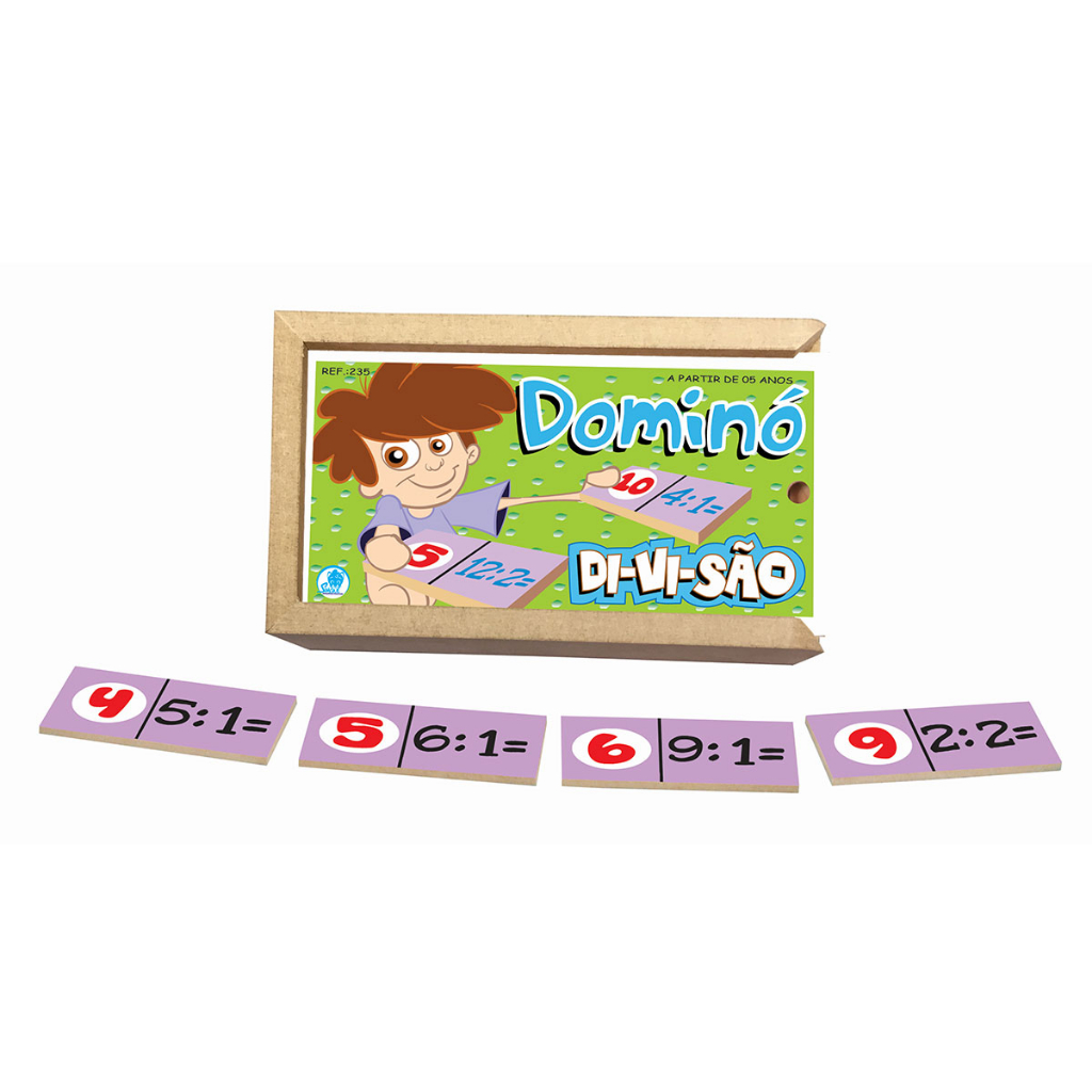 Dominó de Operação- Divisão Jogo Educativo Pedagógico MDF | Shopee Brasil