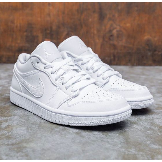 TÊNIS NIKE AIR JORDAN 1 DUNK LOW CANO BAIXO TODO BRANCO FEMININO E ...