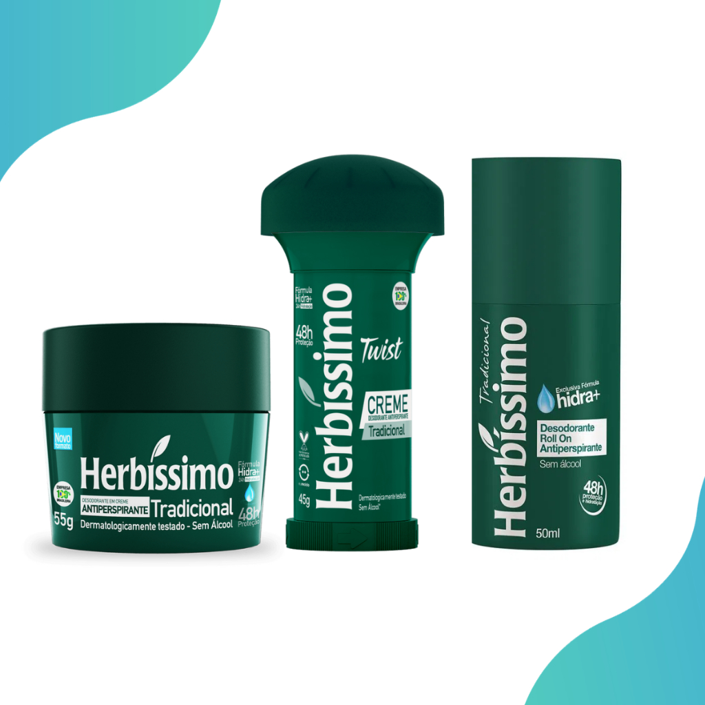 Kit desodorante Herbissimo Tradicional 3 unidades | Shopee Brasil