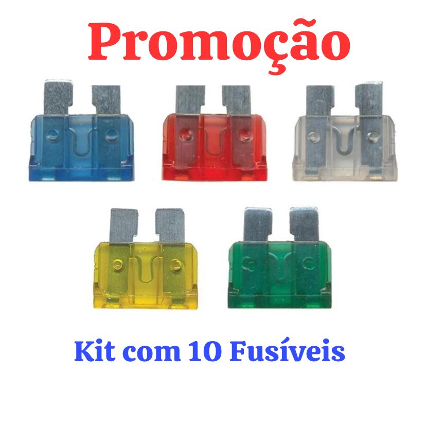 KIT Fusível Lamina Automotivo 10A,15A,20A ,25A e 30A Amperes 10 ...