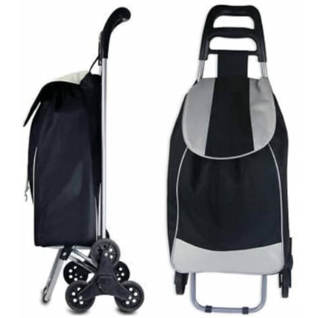 Carrinho De Feira Supermercado Sobe Degrau 3 Rodas 30Kg | Shopee Brasil