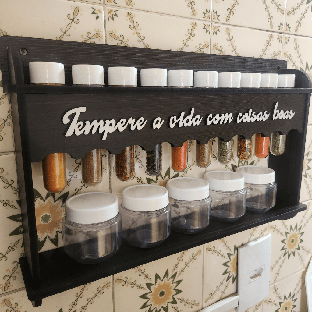 Porta Temperos 15 Potes de Parede Cozinha Mdf Pintado Premium | Shopee ...