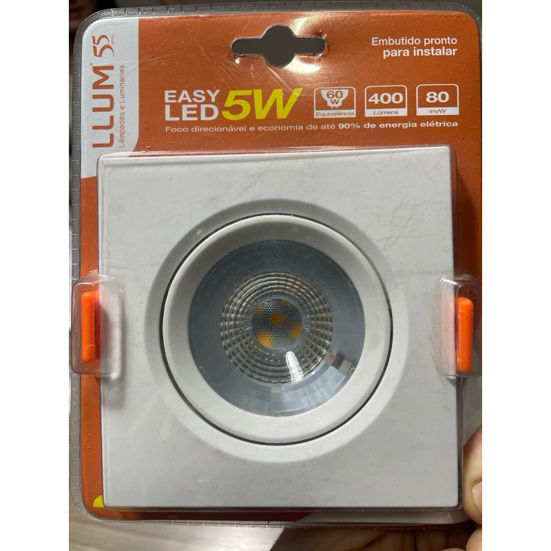 EASY LED 5W uadrado 5W 3000K Branco LLumm Bronzearte | Shopee Brasil