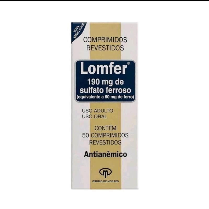 Sulfato Ferroso Lomfer 190mg 50 comprimidos revestidos | Shopee Brasil