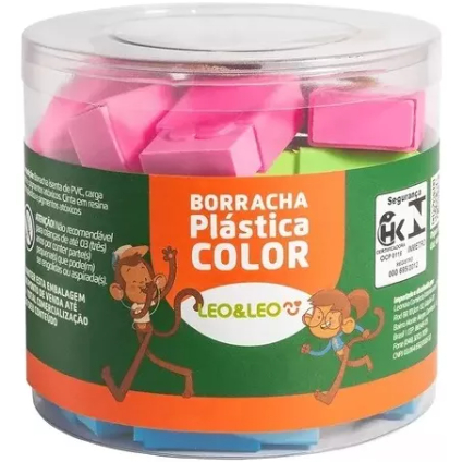 Borracha Plastica Escolar Colorida/ Kit Unidades | Shopee Brasil