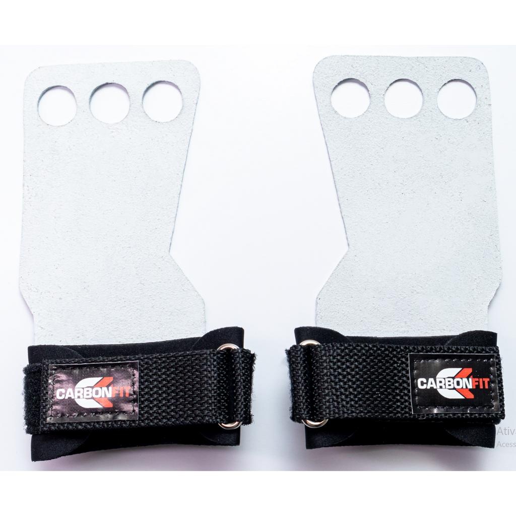 Luva Hand Grip 3 Furos Em Couro CF 1par Para Crossfit E Academia ...