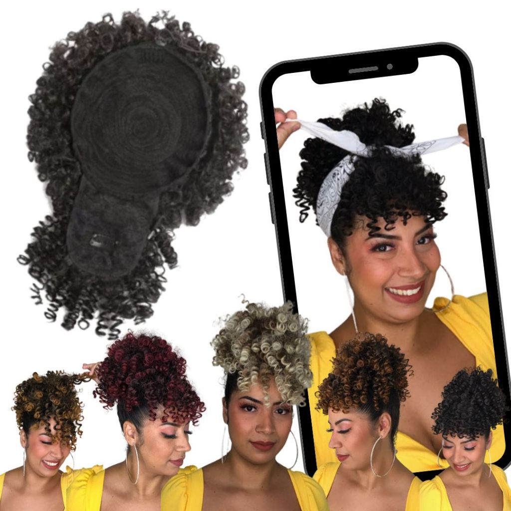 Aplique Coque Afro Puff Com Franja Natural | Shopee Brasil