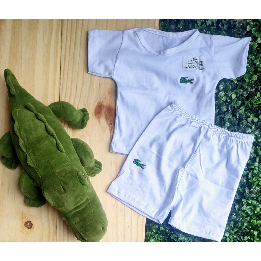 Conjunto Lacoste Baby Bordado camiseta e short Roupa Infantil Menino ...