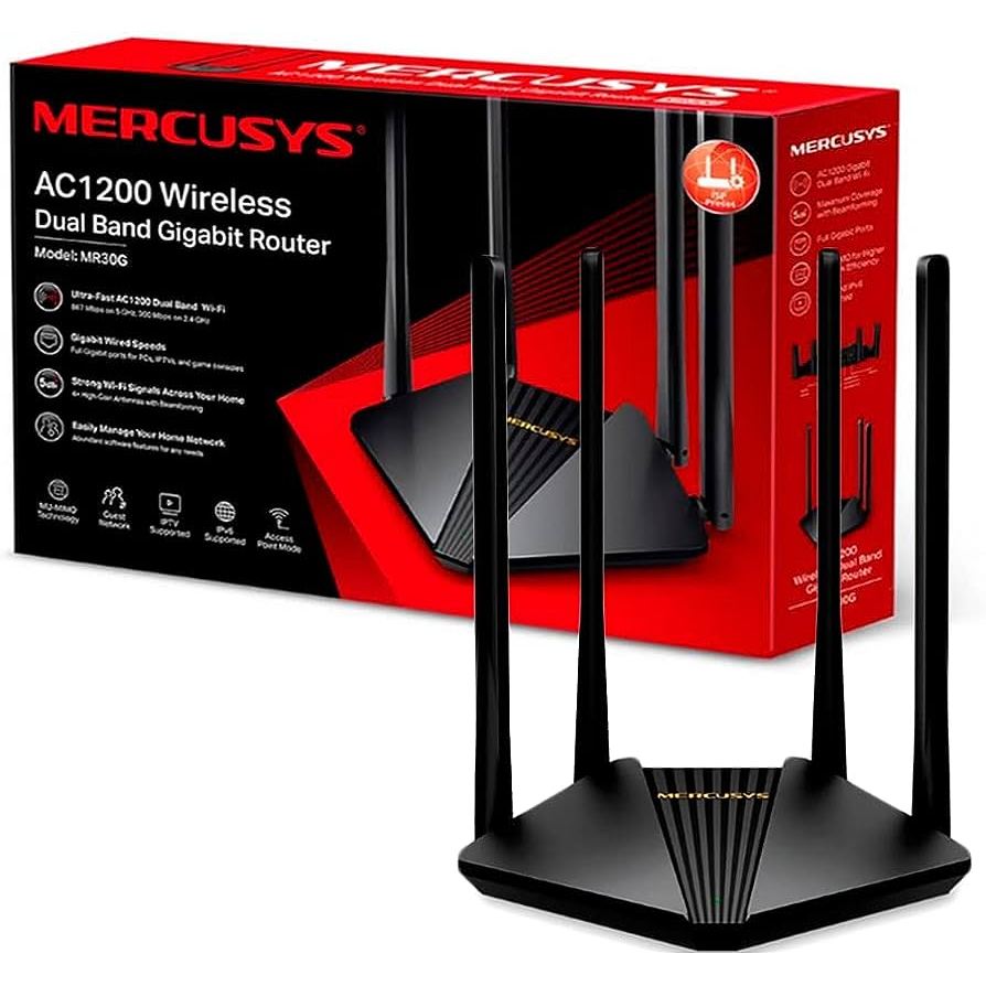 ROTEADOR WIRELESS DUAL BAND AC1200 MR30G 300MBPS MERCUSYS | Shopee Brasil