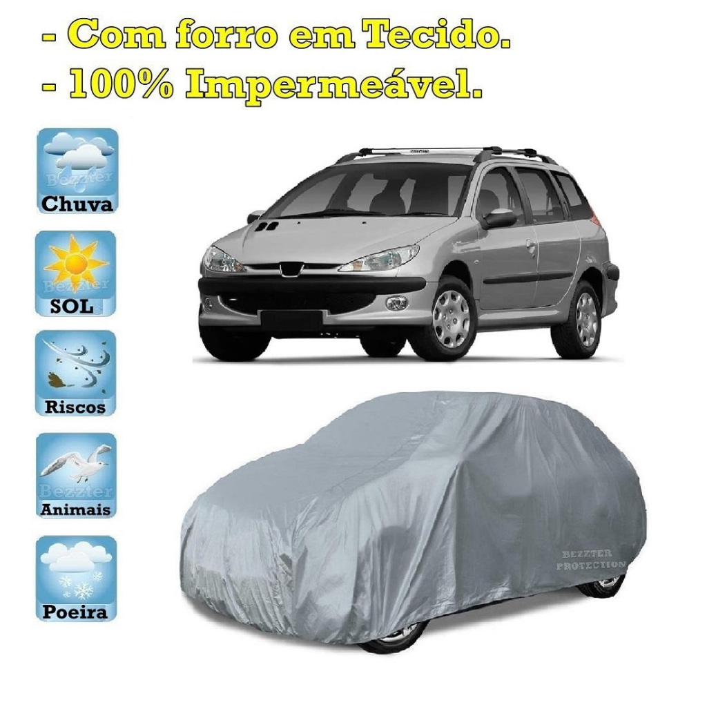 Capa com forro cobrir carro Peugeot SW 100% Impermeável Proteção ...