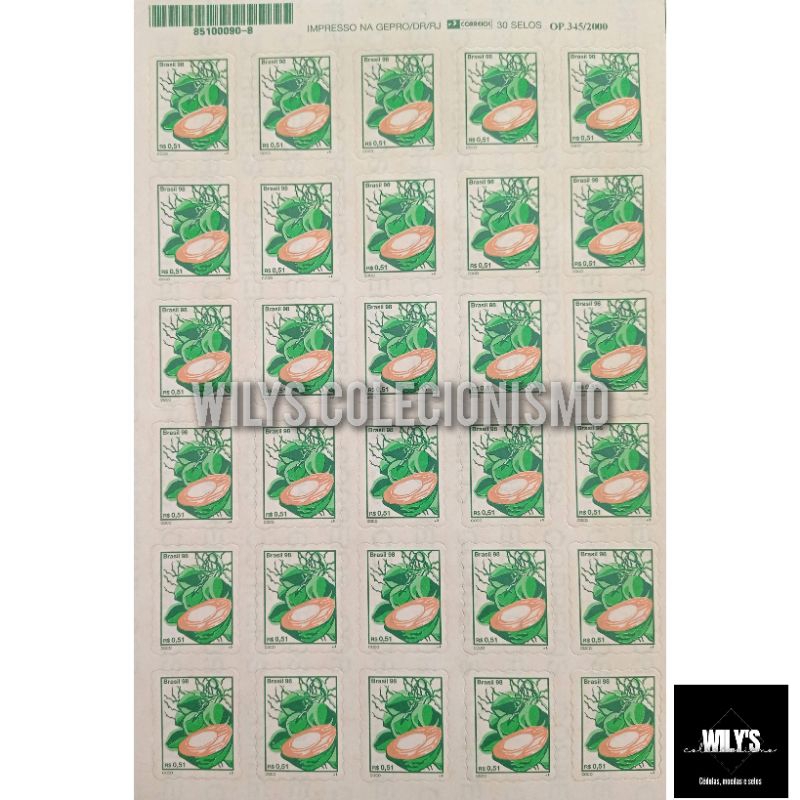 Selo de Carta - Folha de Selo Coco - Folha com 30 selos | Shopee Brasil