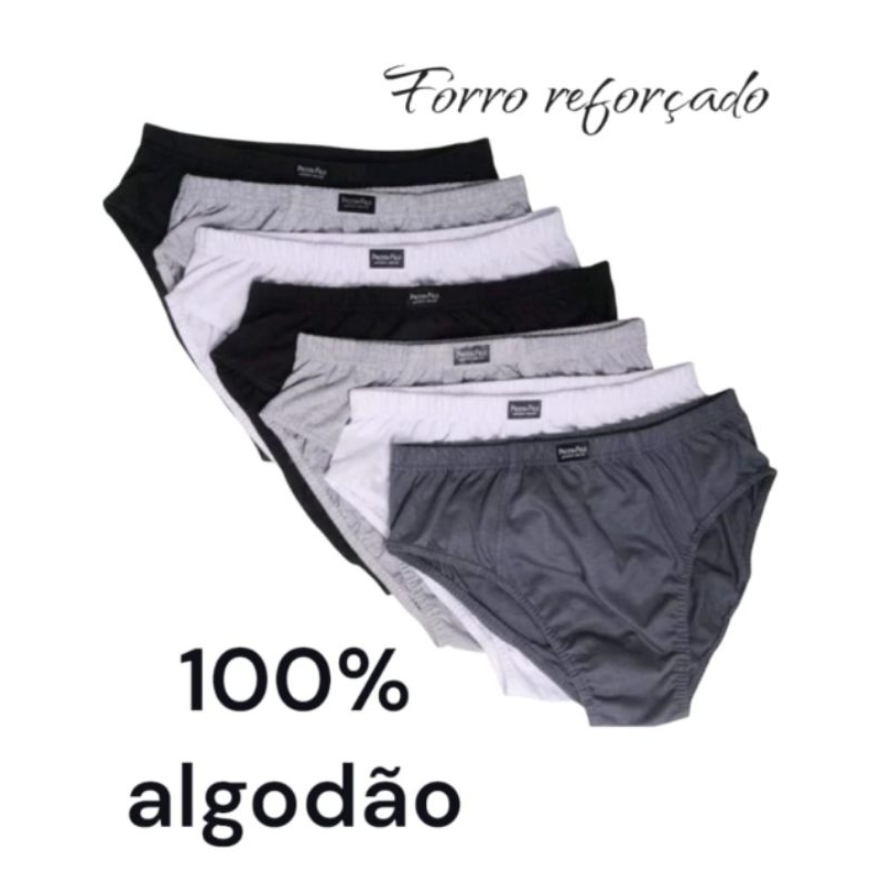 Kit 10 Cuecas Adulto Masculina Tradicional Slip 100% Algodão Antialergica Premium P/M/G/GG ...