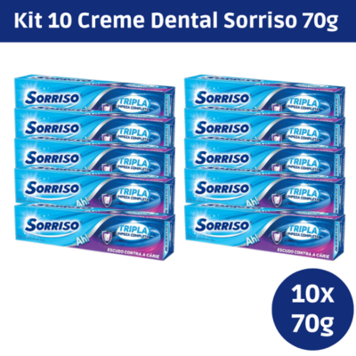 Kit 10 Creme Dental Sorriso Completa 70g | Shopee Brasil