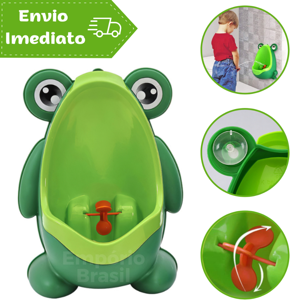 Penico Infantil Menino Mictório Sapinho Portátil de Parede Com Ventosa ...