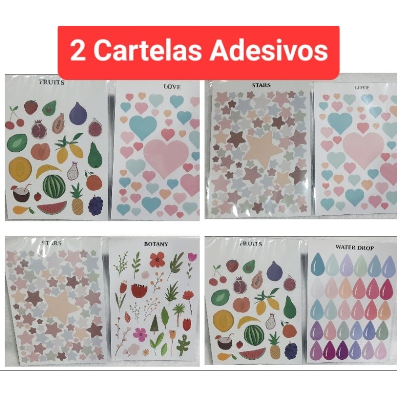 Kit 2 Cartelas Até 142 Figuras Scrapbook Planejamentos Bullet/Junk ...