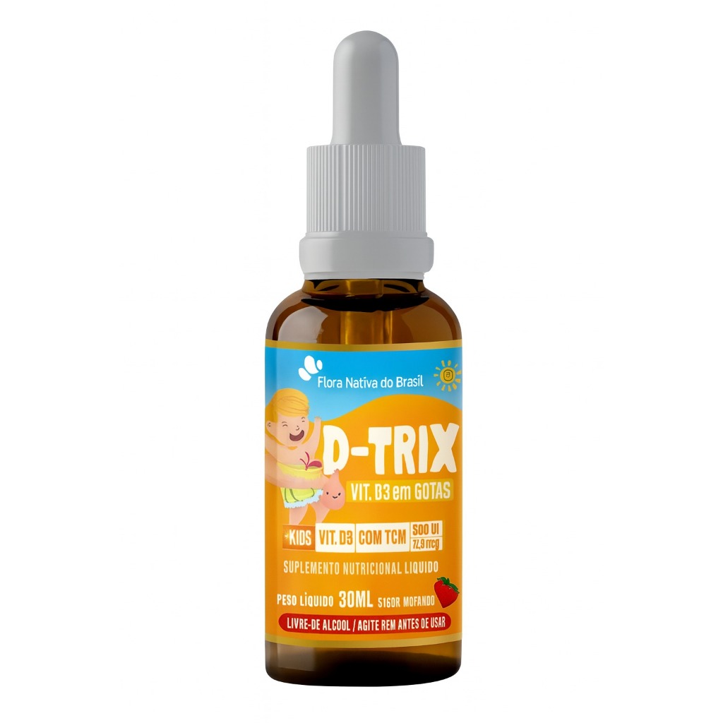 Vitamina Infantil D3 D-Trix Kids Bebês e Crianças 30ml 500UI Gotas ...