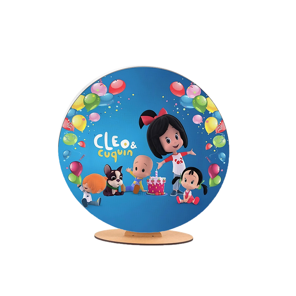 Capa Painel Redondo 50x50cm Sublimado Tema Cleo e Cuquin Infantil ...