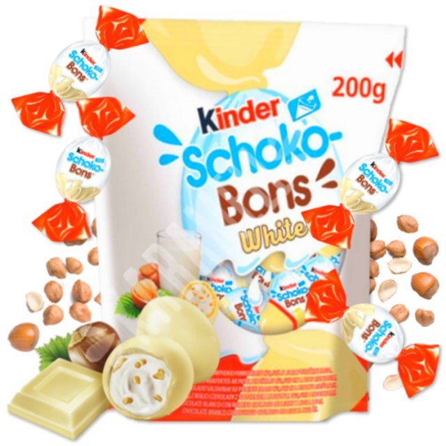 Chocolate Branco Kinder Schoko Bons White 200g | Shopee Brasil