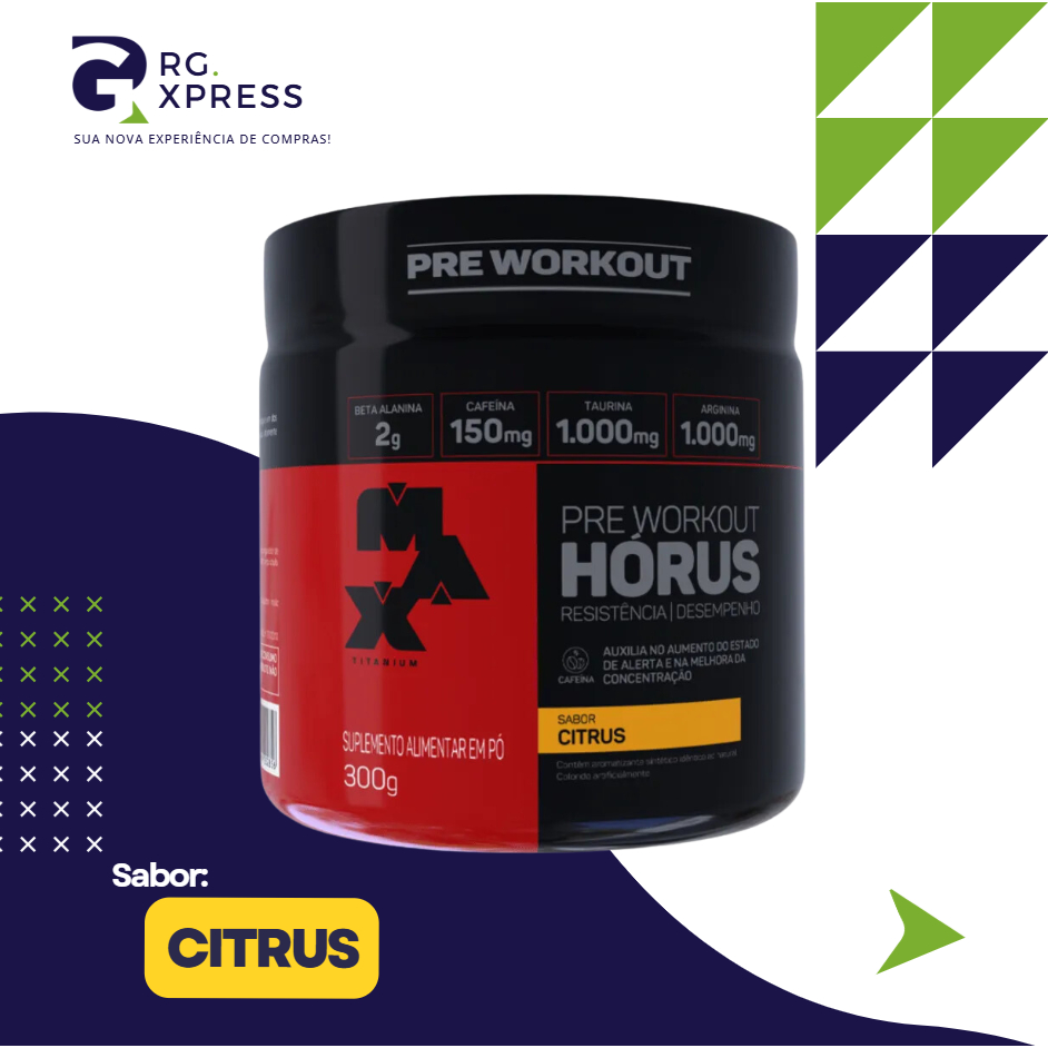Pré-Treino Hórus Max Titanium 150g – Energia, Foco e Força | Musculação ...